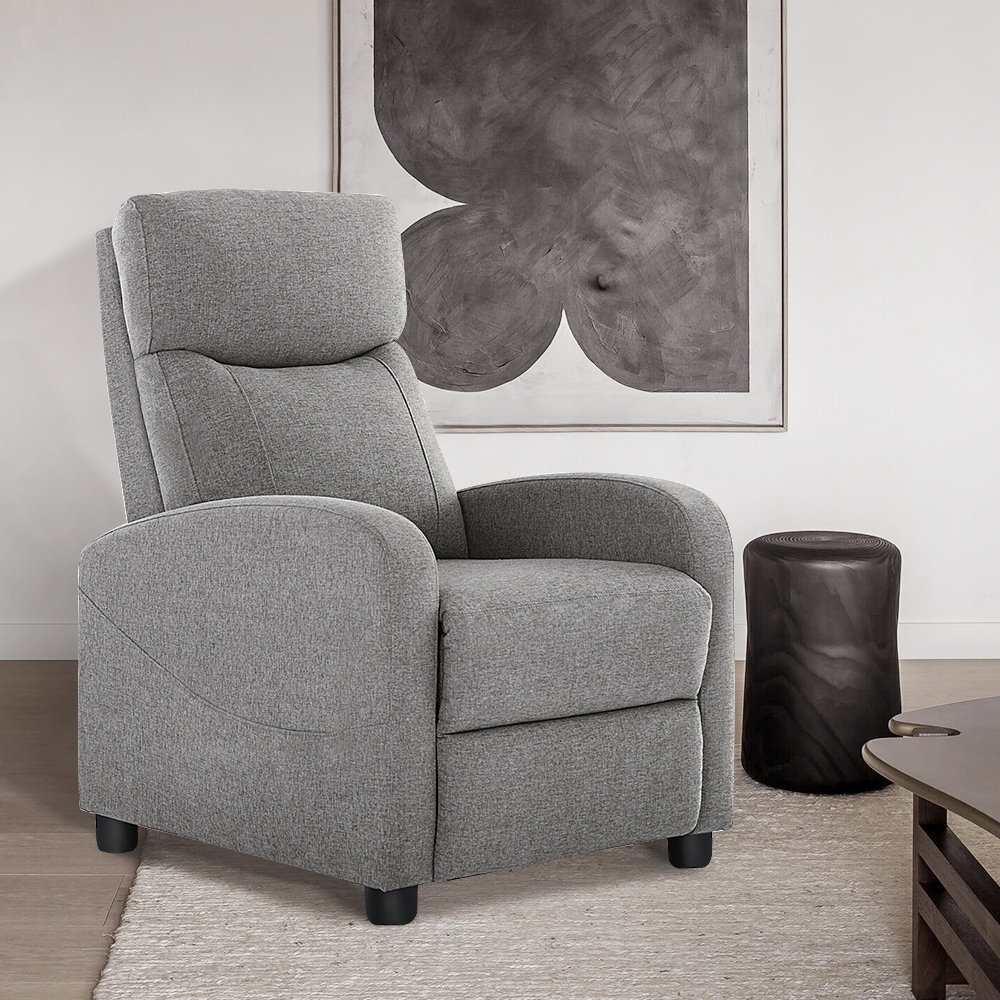 Ebern Designs Townville 25.2" Wide Upholstered Standard Push-back Massage Recliner with Remote ...